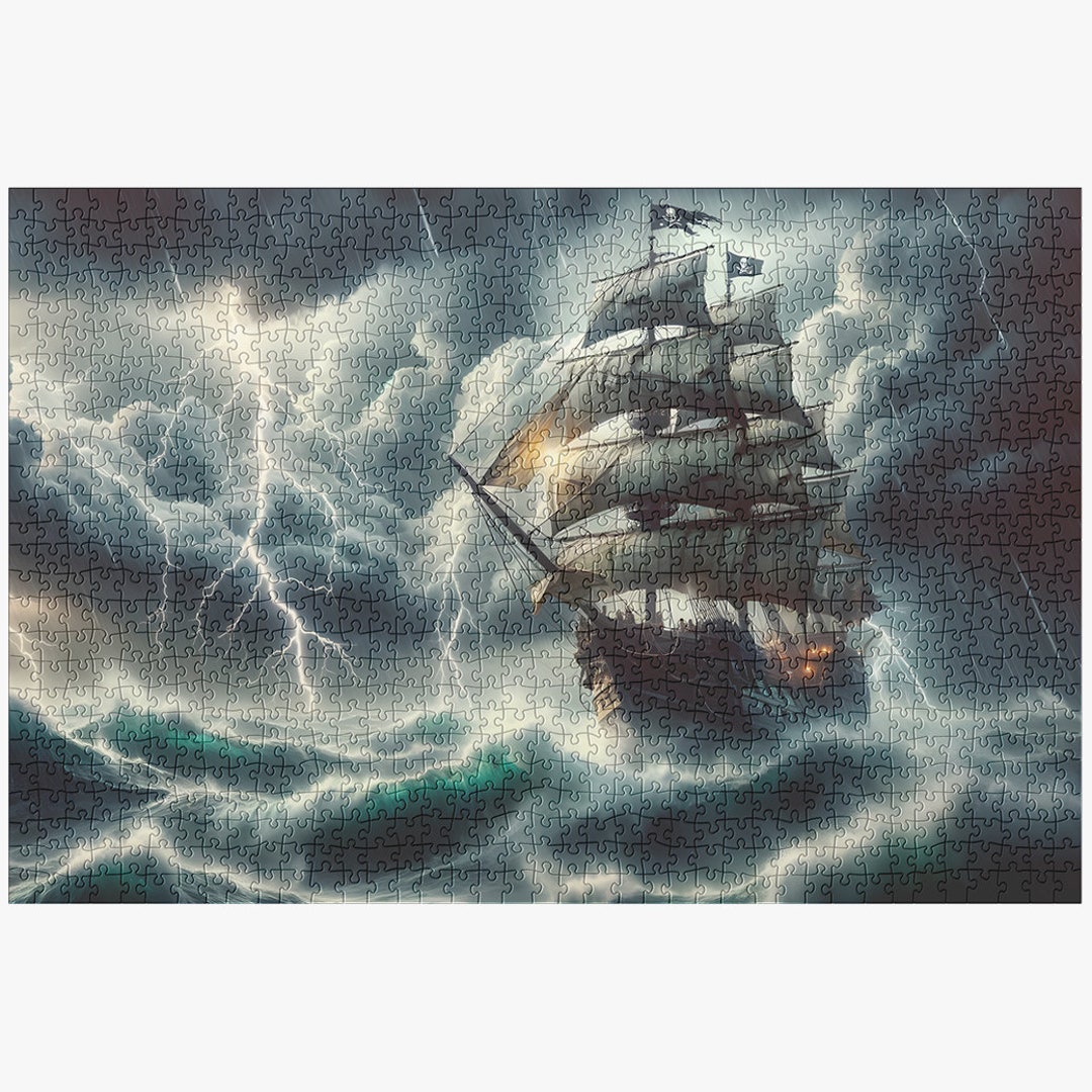 Pirate Ship in the Sea Storm - Jigsaw Puzzle 1000 Pieces - Etsy