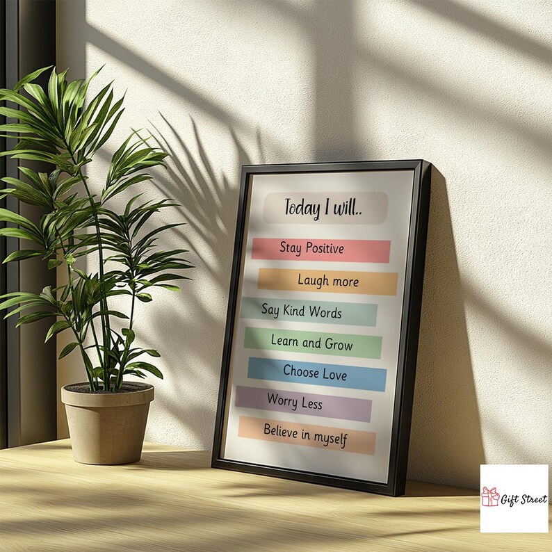 Today I Will Empowering Wall Art, Printable Poster, Self Love Quote ...