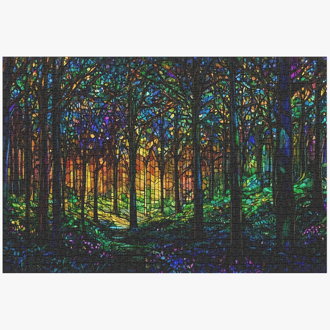 Stained Glass Magical Forest – Jigsaw Puzzle 1000 Pieces - Etsy