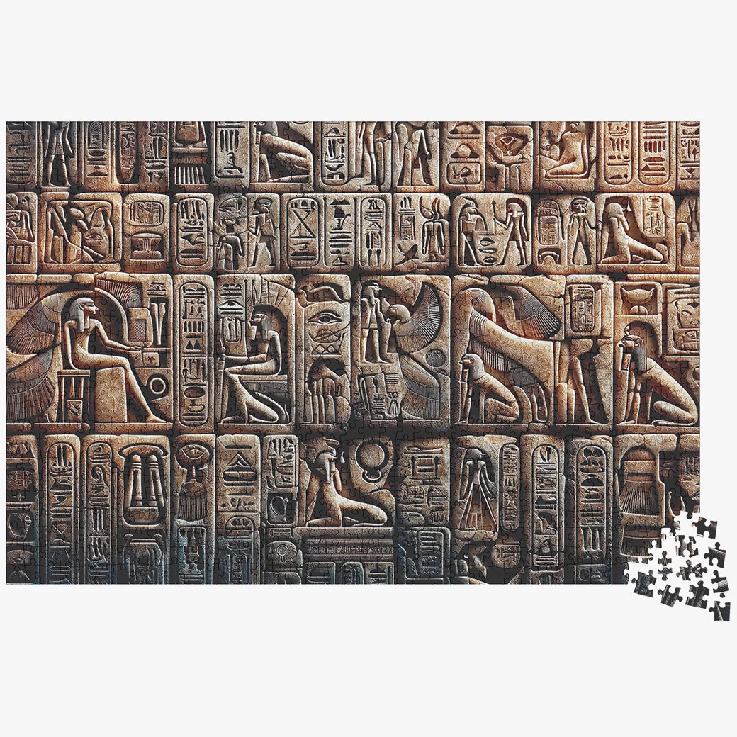 Jigsaw Puzzles for Adults - Ancient Egypt Glyphs on Stone Walls - 1000 ...