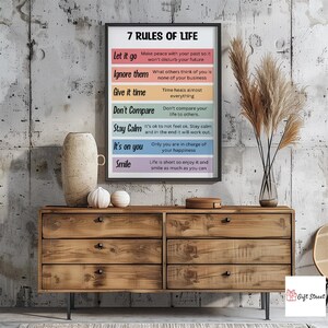 Rules of Life Wall Art, Printable Poster, Self Care Affirmations ...