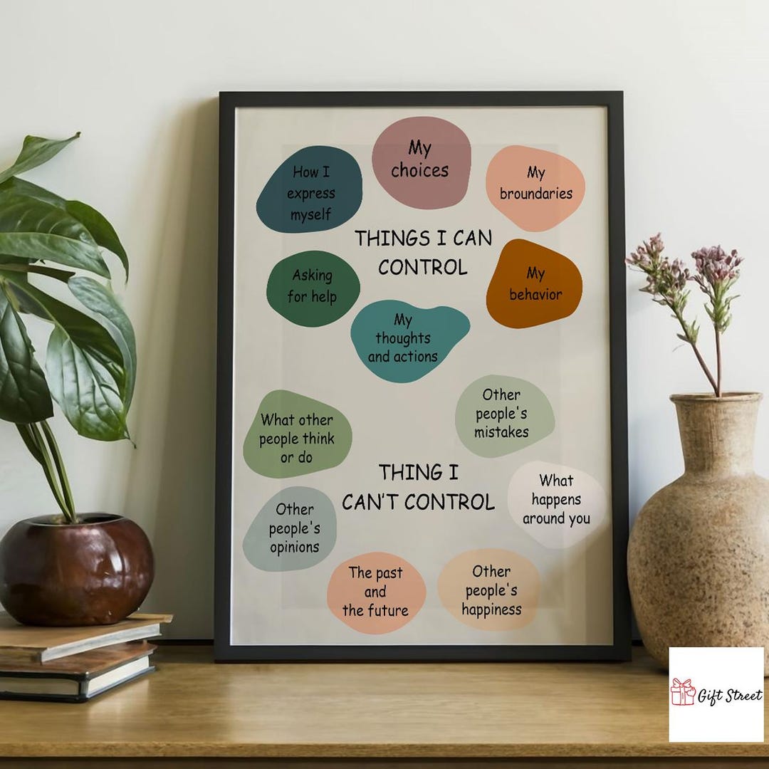 Self Reminder Wall Art, Things I Can Control Wall Art, Digital Download ...