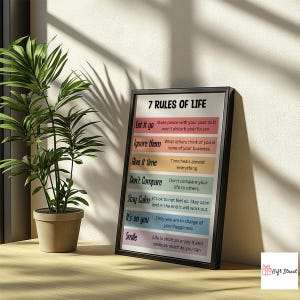 Rules of Life Wall Art, Printable Poster, Self Care Affirmations ...