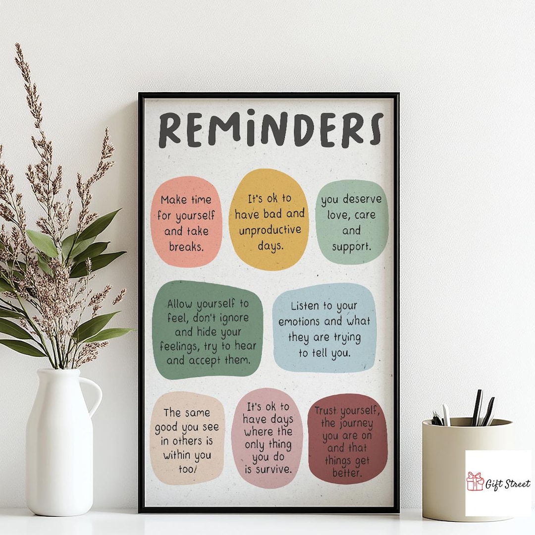 Mental Health Reminder Wall Art, Printable, Mental Health Poster ...