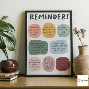 Mental Health Reminder Wall Art, Printable, Mental Health Poster ...