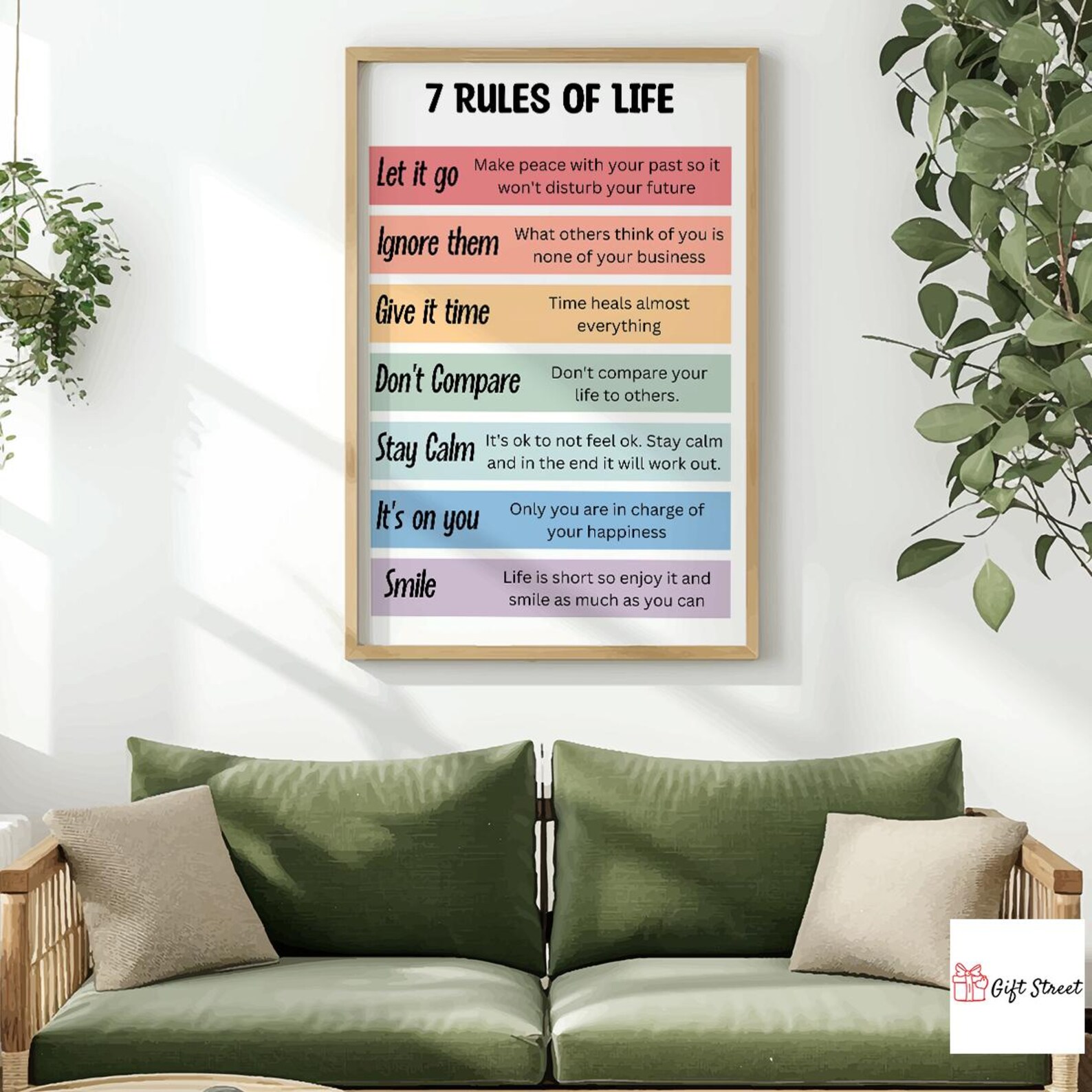 Rules of Life Wall Art, Printable Poster, Self Care Affirmations ...