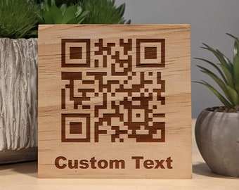 Wooden Engraved QR Code - Etsy