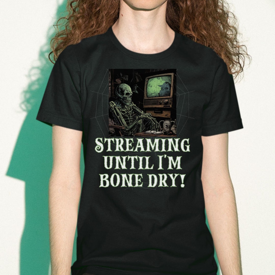 Skeleton Watching TV With Kevin Eastman, TV Monster Tee, Art Monster ...