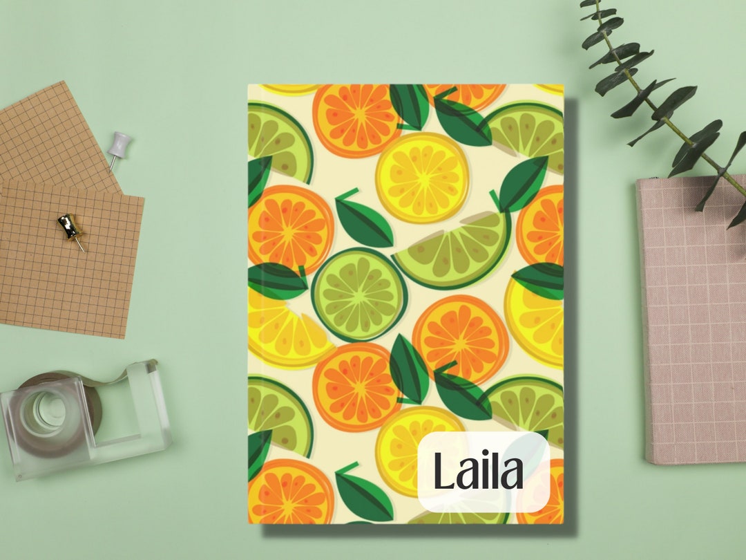 Custom Notebook, Citrus Notebook-custom, Cute Journal, Personalized ...