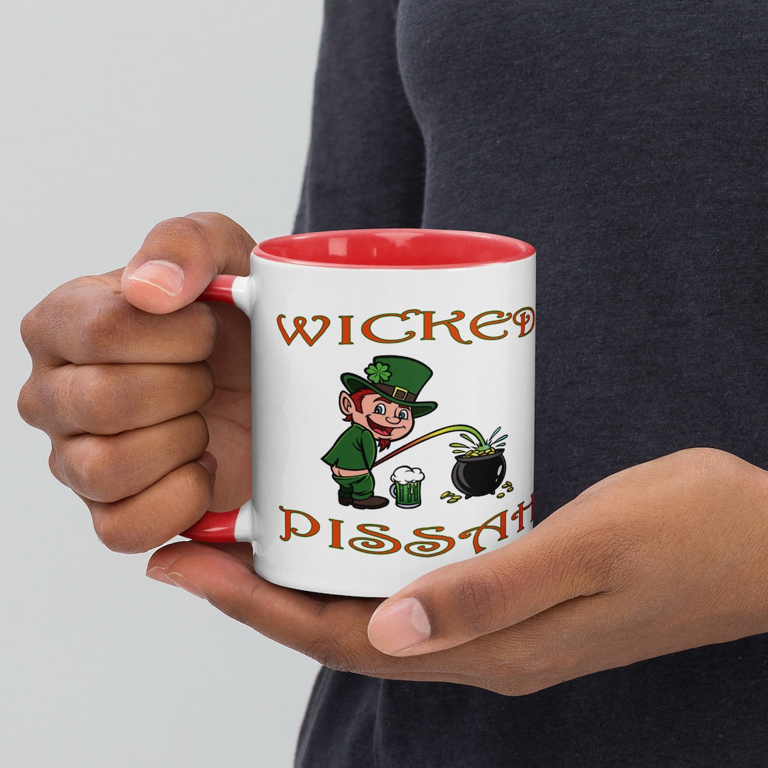 St Patricks Day Wicked Pissah Boston Accent - Color Block Mug - Etsy