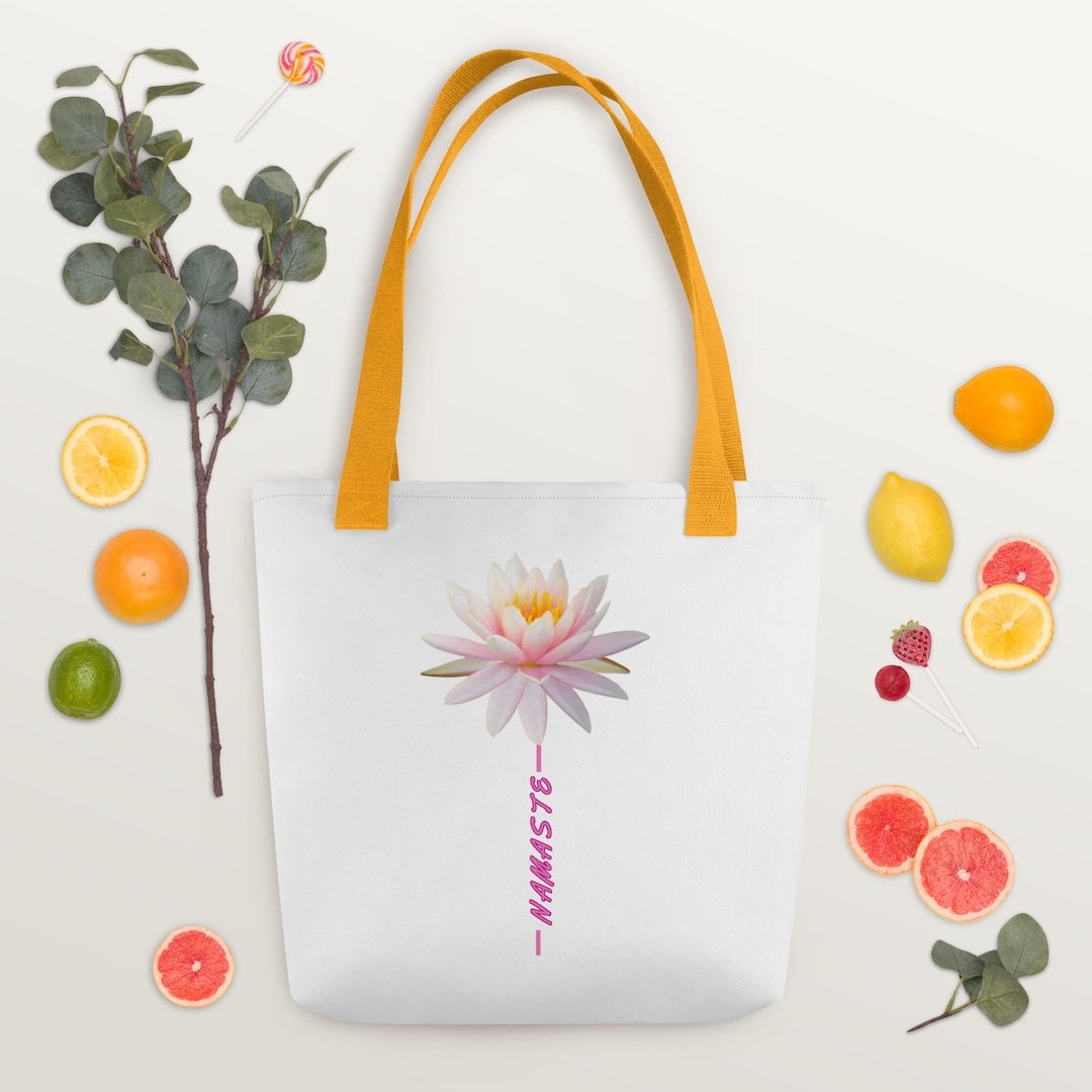 NAMASTE Lotus Flower - Tote Bag - Holds up to 44 Lbs - Etsy