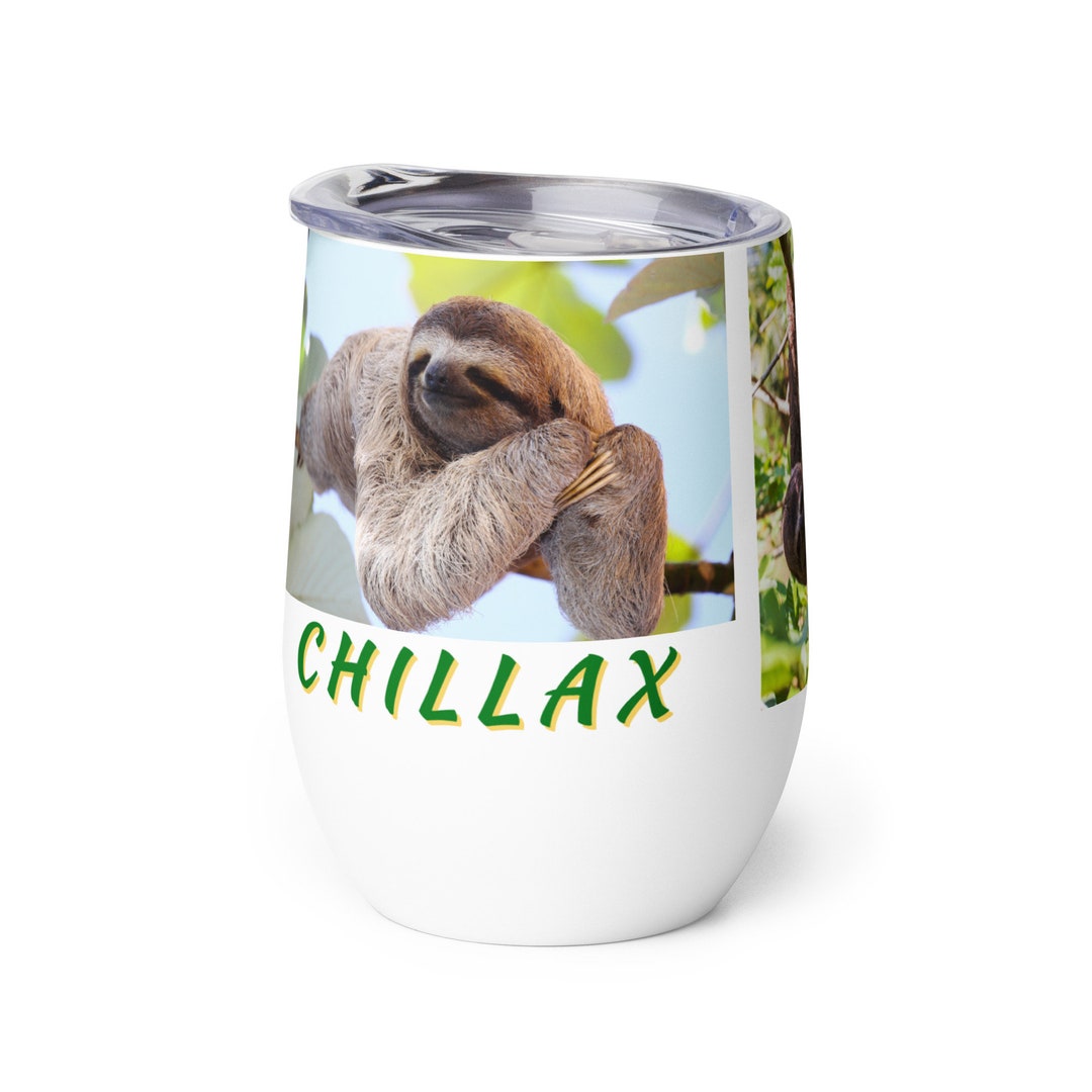 CHILLAX Sloth - Stainless Steel Insulated Tumbler With Lid - 12 Oz. - Etsy