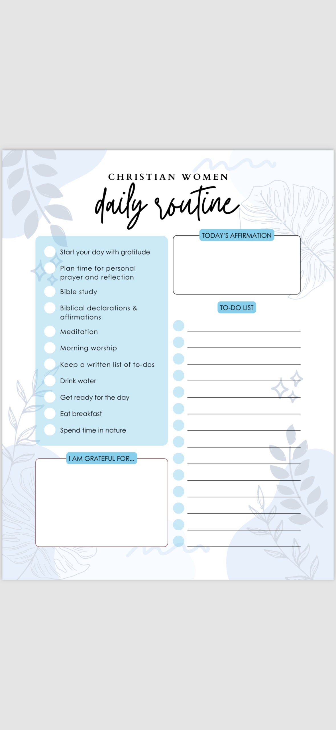 Christian Women Daily Routine - Etsy