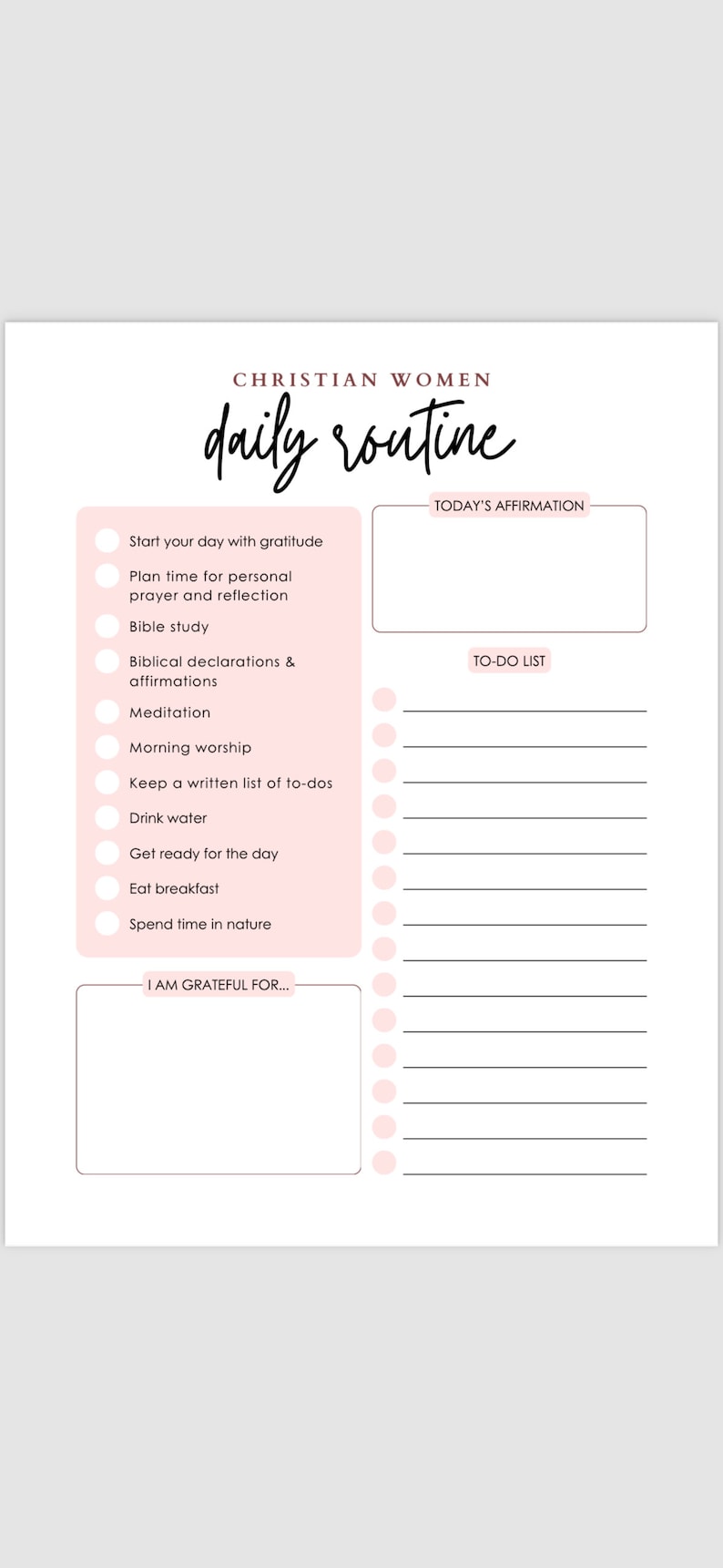 Christian Women Daily Routine - Etsy