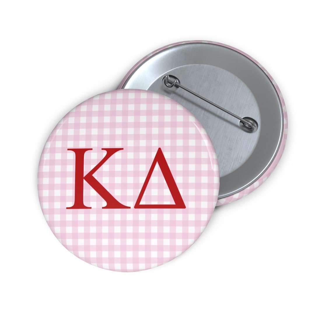 Kappa Delta Pink Gingham Pin Button - Etsy