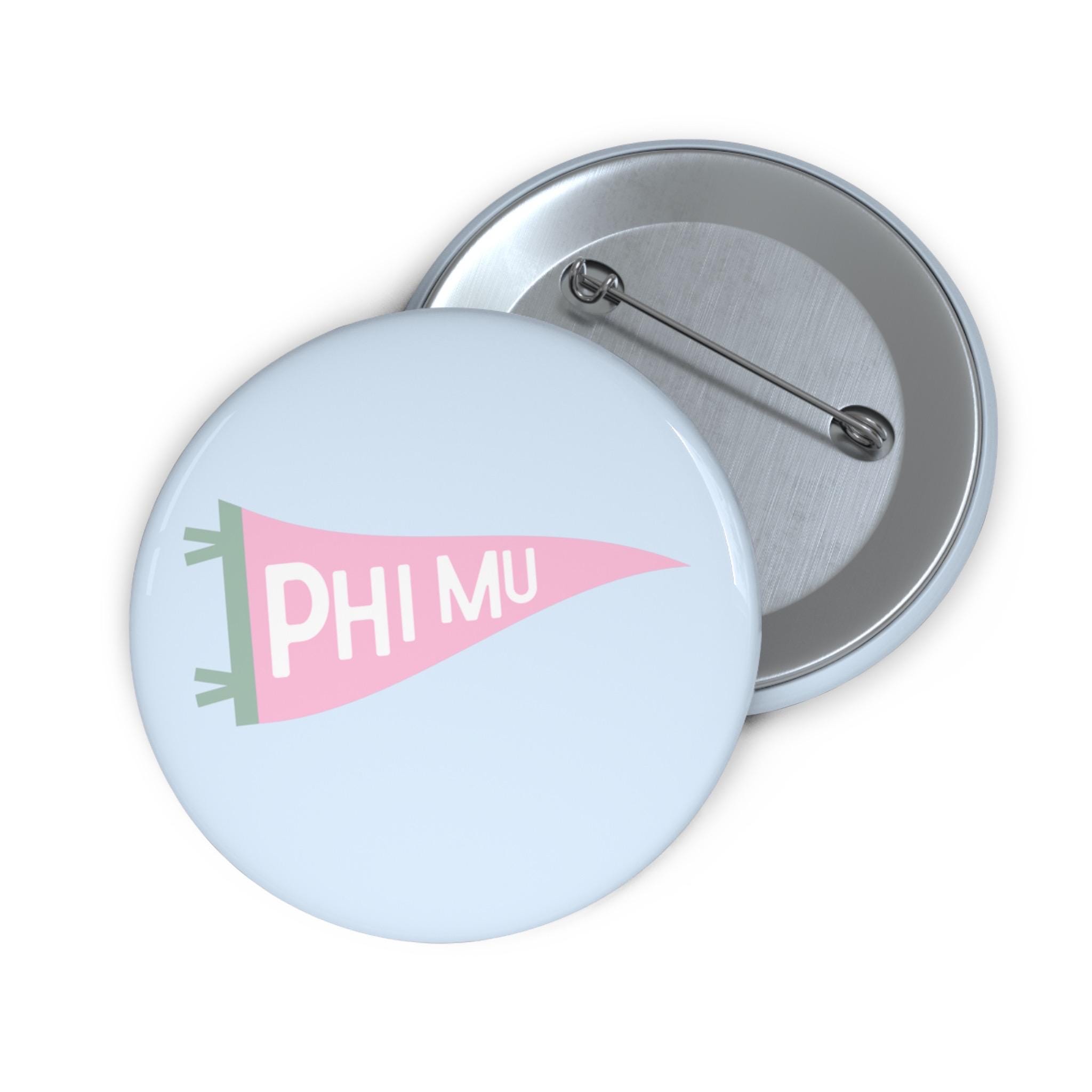 Phi Mu Pennant Flag Pin Button - Etsy