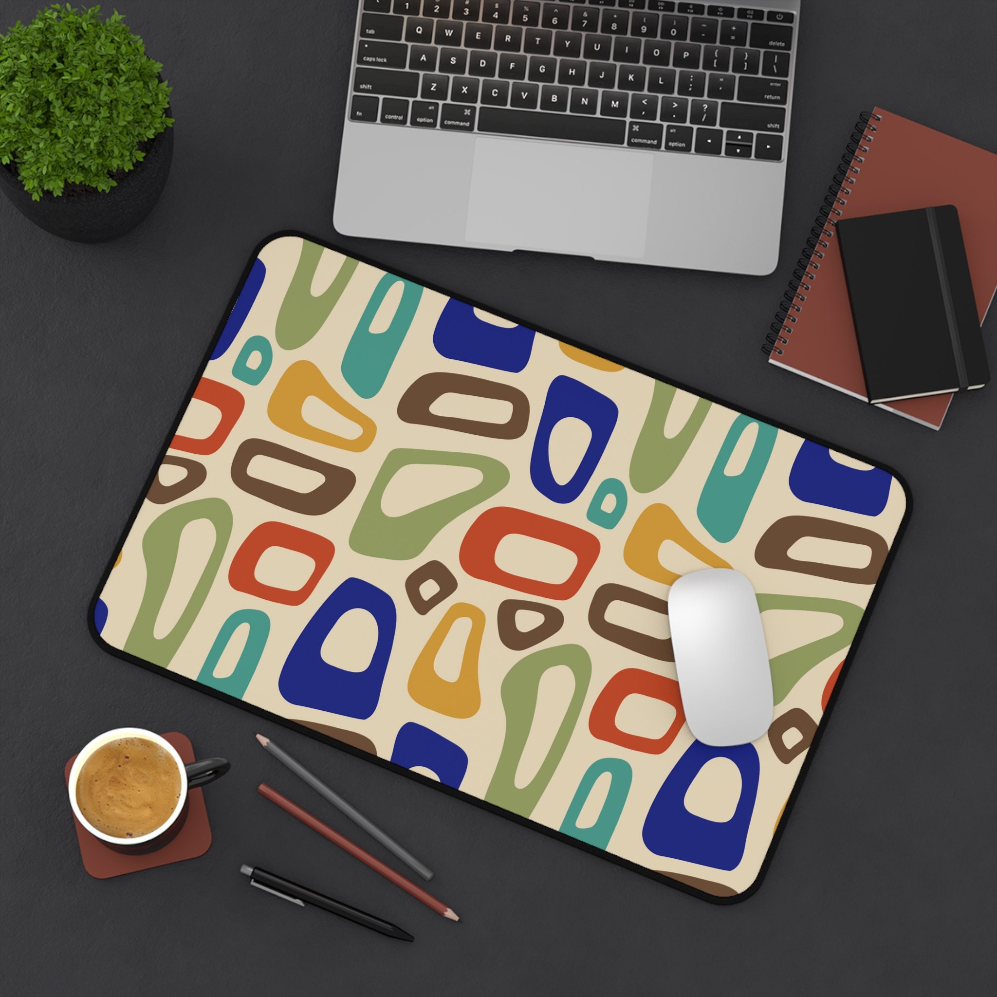 Retro Mid Century Modern Design Desk Mat XXL Mouse Pad for Vintage ...