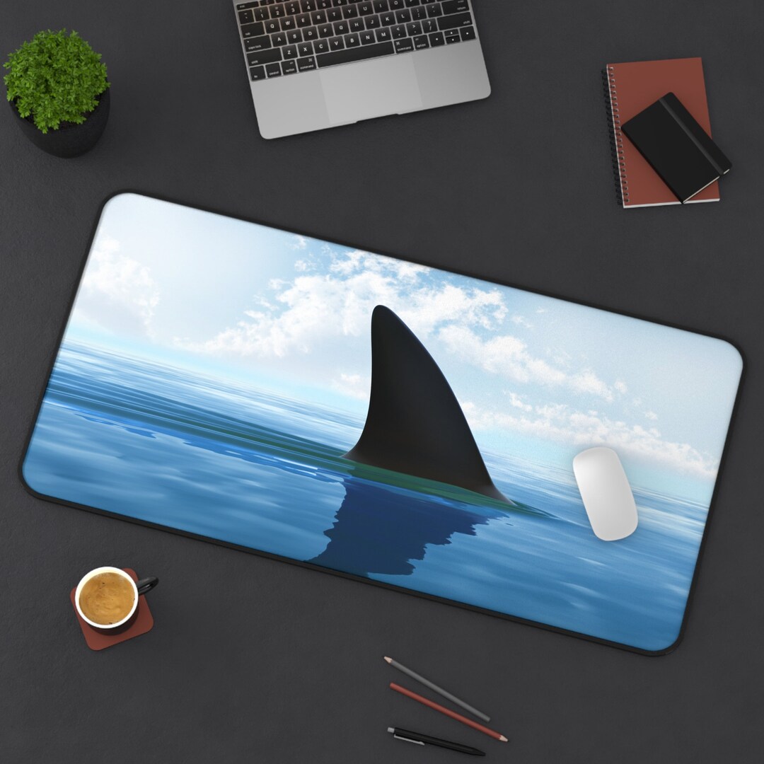 Shark Fin Desk Mat Shark XXL Mousepad Shark Lover Home Office Decor ...