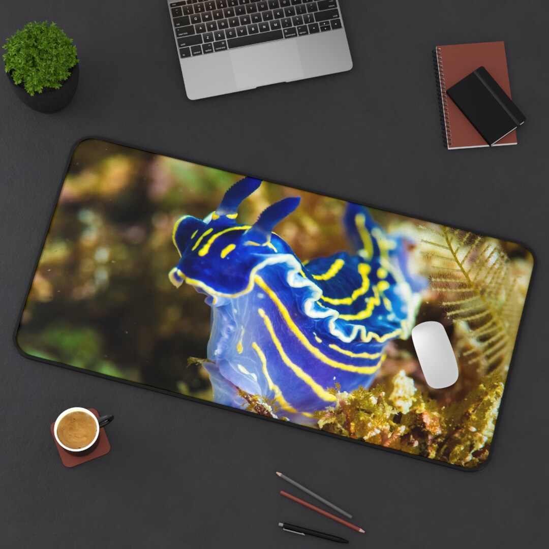 Blue Sea Snail Desk Mat XXL Mousepad Under the Sea Home Office Decor ...