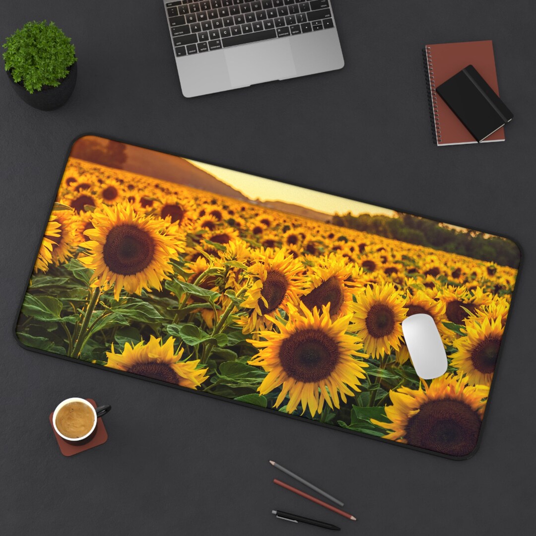 Sunflower Field Desk Mat XXL Mouse Pad Photograph of Sunflowers Floral ...