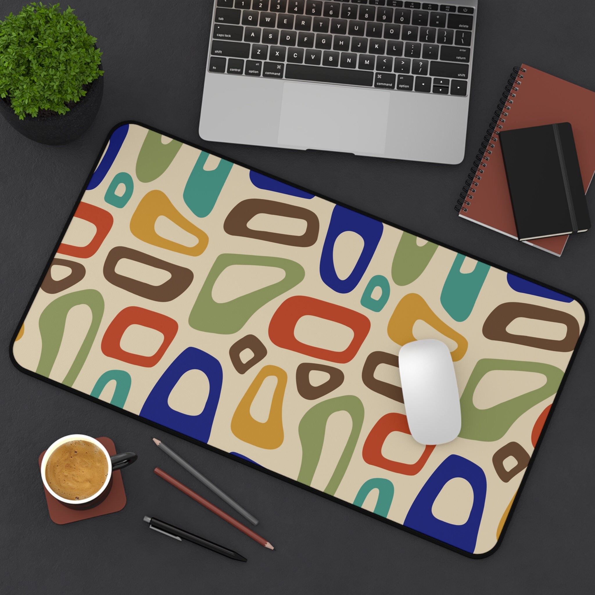 Retro Mid Century Modern Design Desk Mat XXL Mouse Pad for Vintage ...