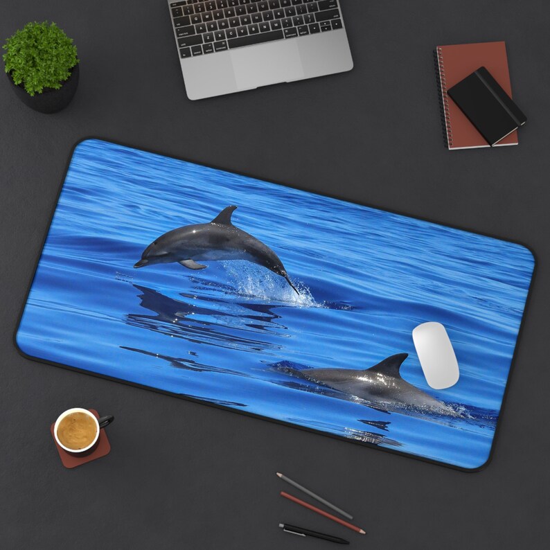 Dolphin Desk Mat Cute Dolphin Pod XXL Mousepad Dolphin Home Office ...
