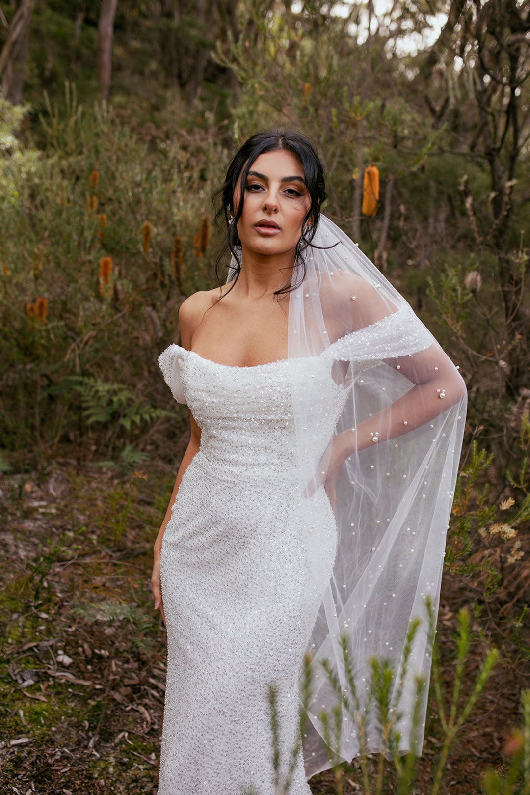 HOPE | Pearl Wedding Veil, Chapel & Cathedral Lengths Drop Veil, Steam ...