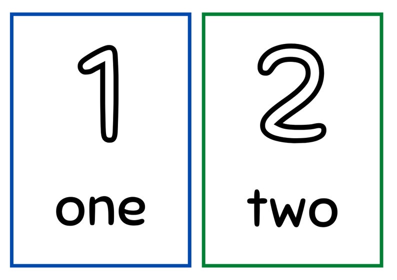 Number Flash Cards for Kids Learning Number Cards - Etsy