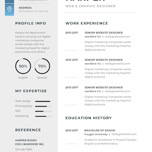 Digital CV Resume Template | Modern Resume Template | Canva Template ...