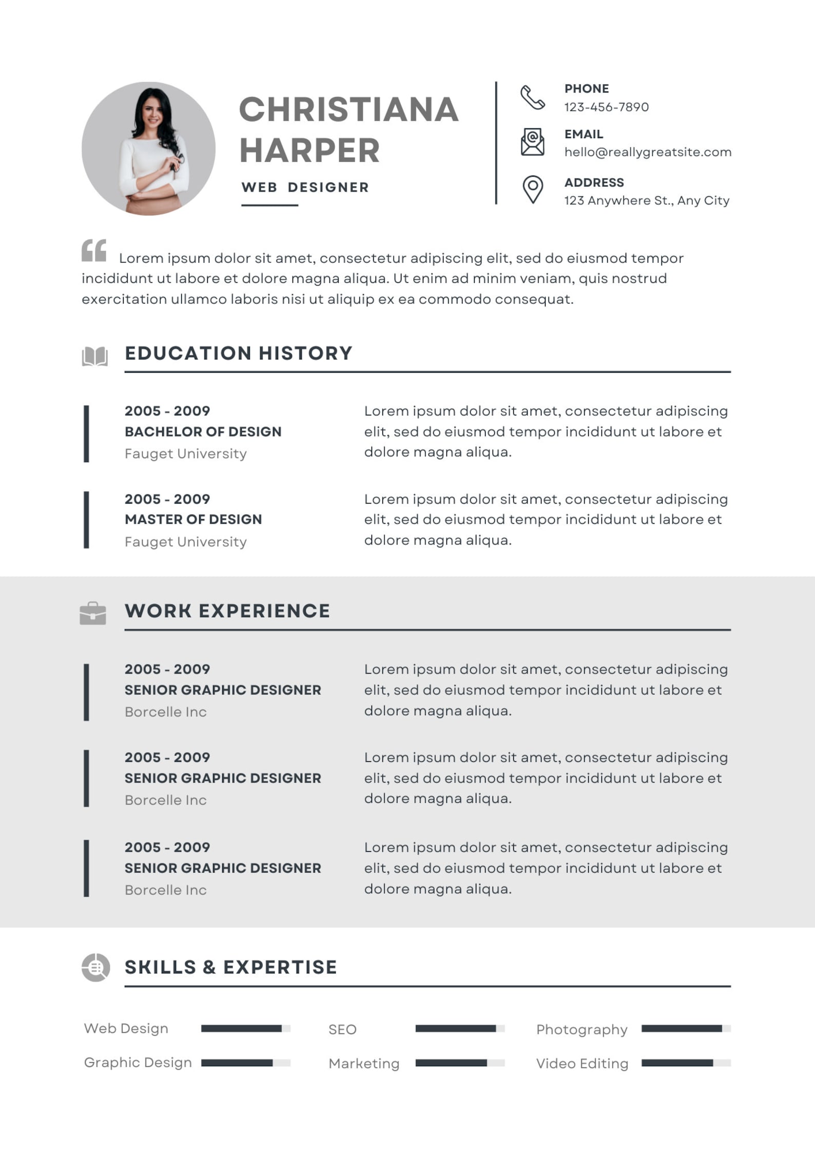Web Designer CV Resume CV Resume Template Modern Resume Template Canva ...