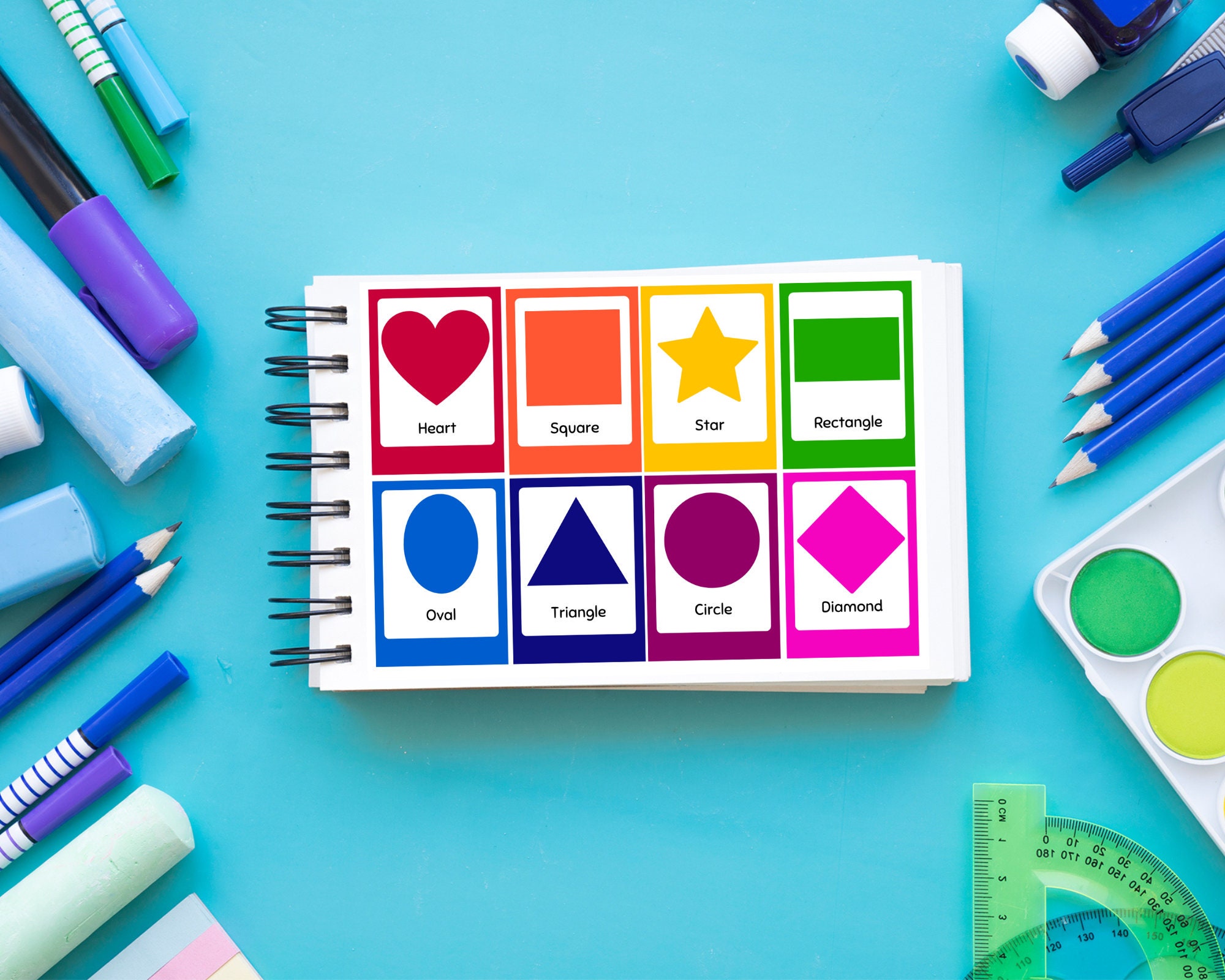 Shapes Flash Cards for Children | Colorful Shapes | Instant Download ...