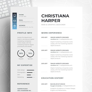 Digital CV Resume Template | Modern Resume Template | Canva Template ...