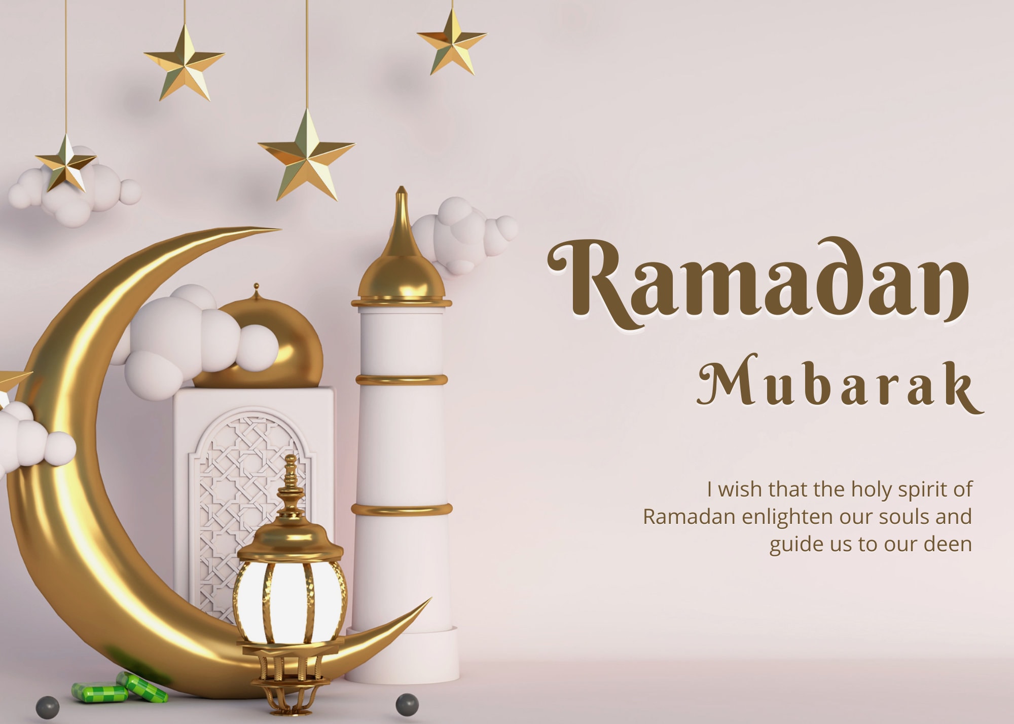 Printable Ramadan Mubarak Card | Ramadan Celebration Greeting Card ...