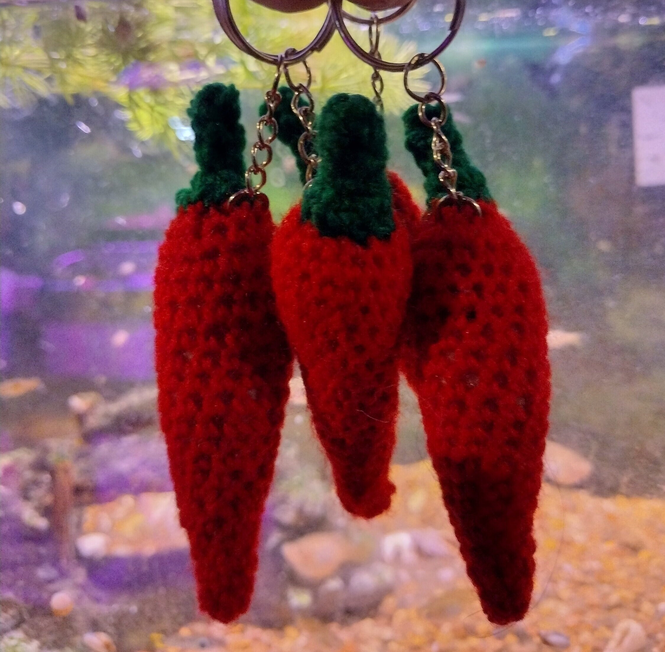 Chili Pepper Crochet Keychain - Etsy