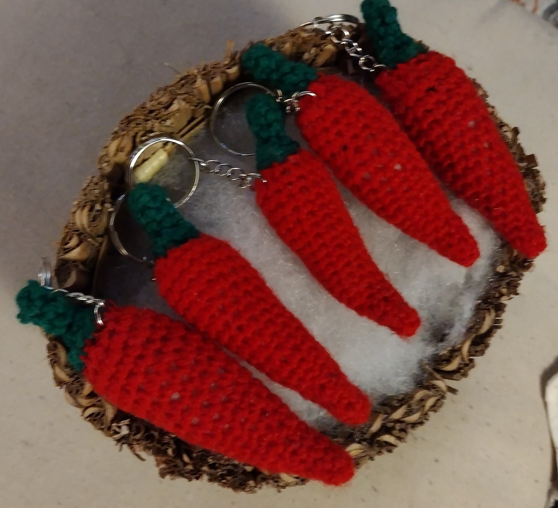 Chili Pepper Crochet Keychain - Etsy