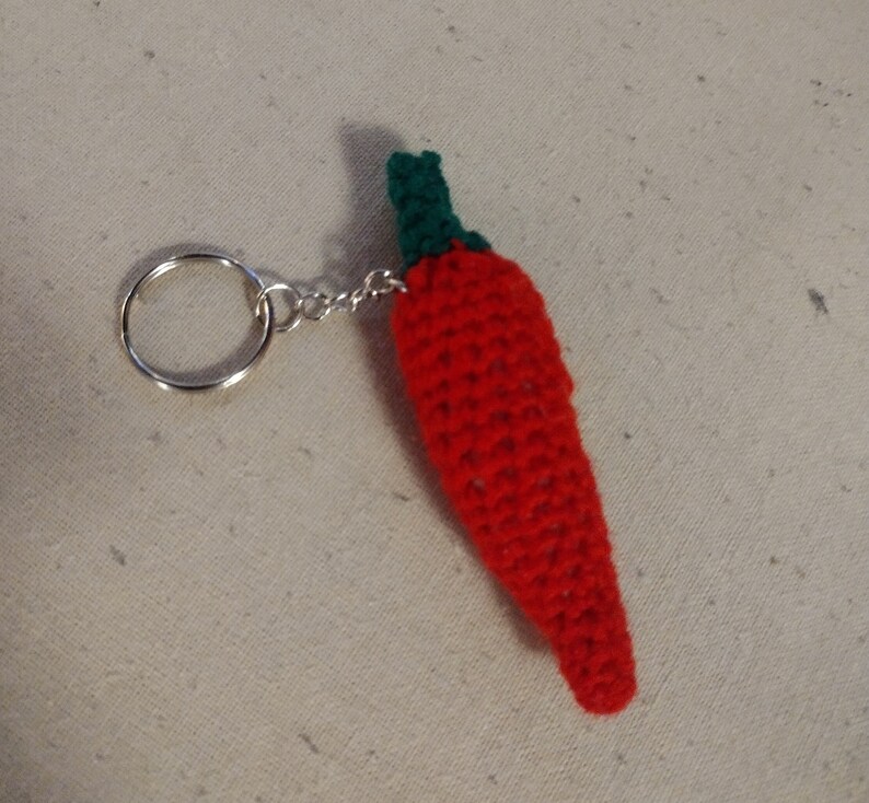 Chili Pepper Crochet Keychain - Etsy