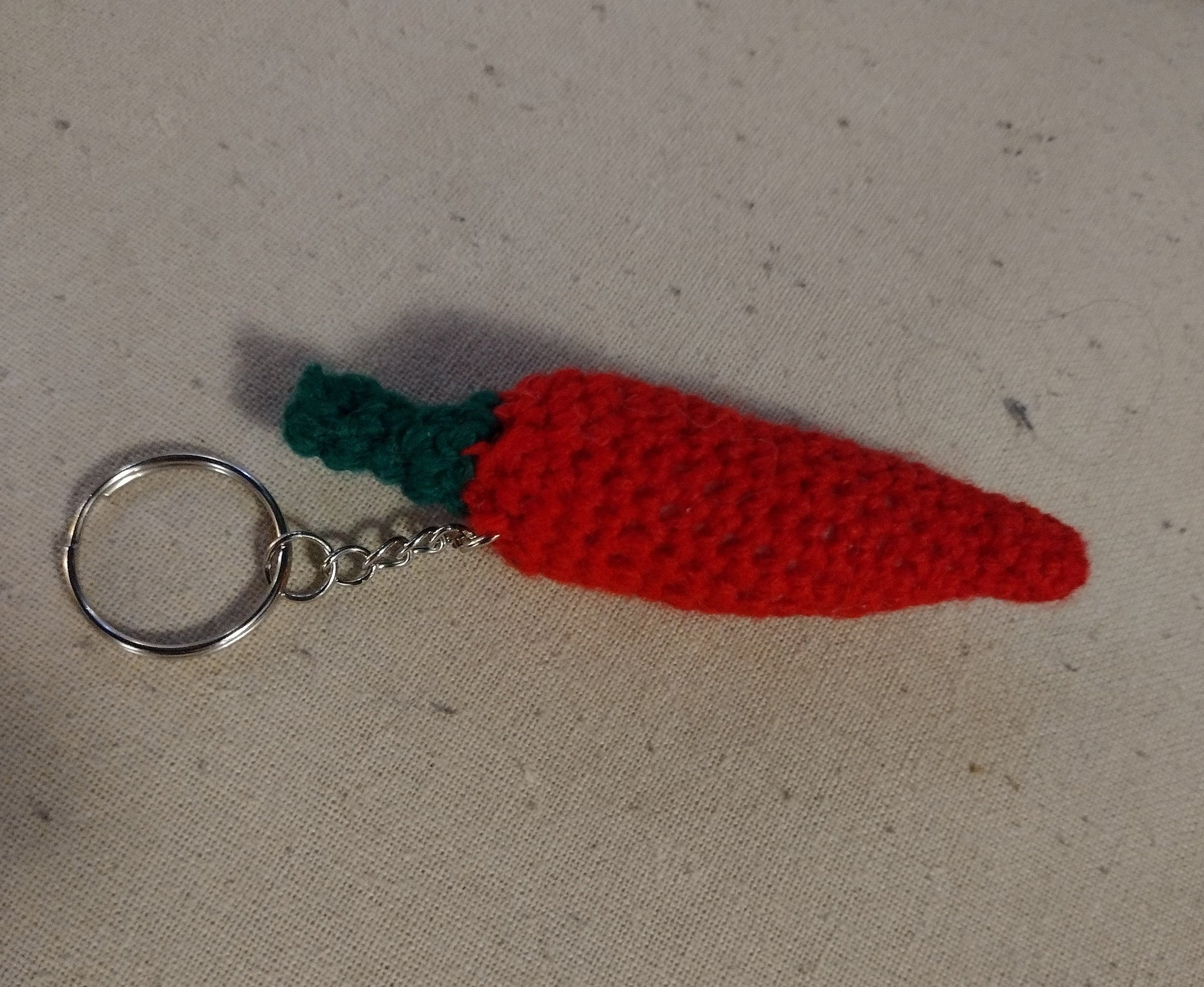 Chili Pepper Crochet Keychain - Etsy