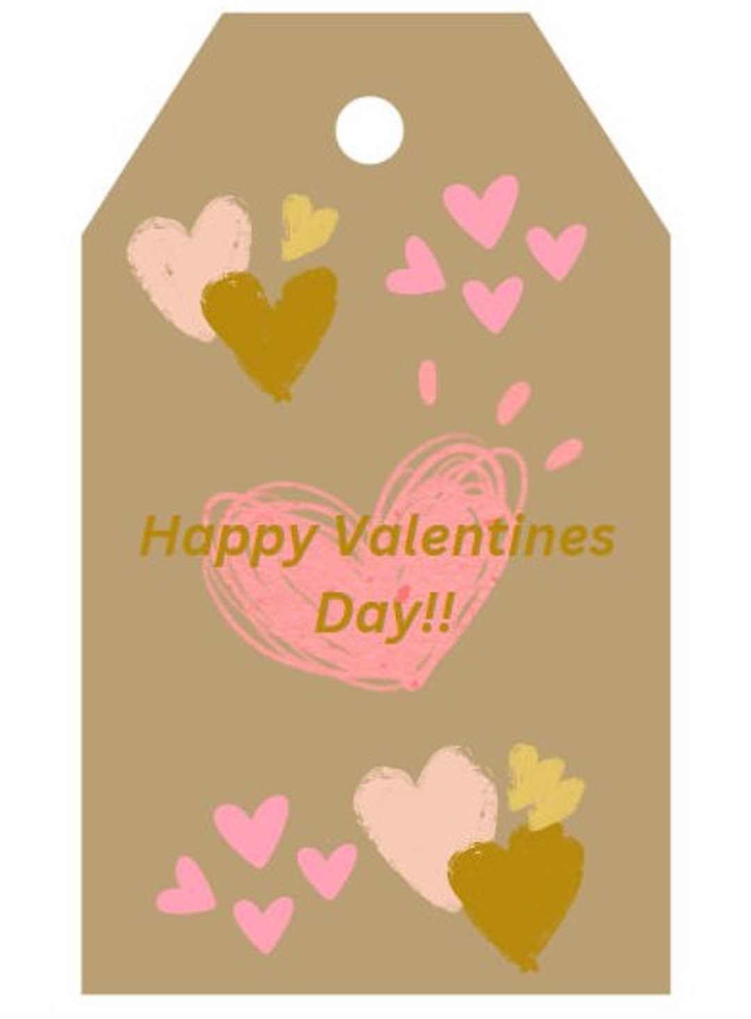 Digital Happy Valentines Day Gift Tag - Etsy