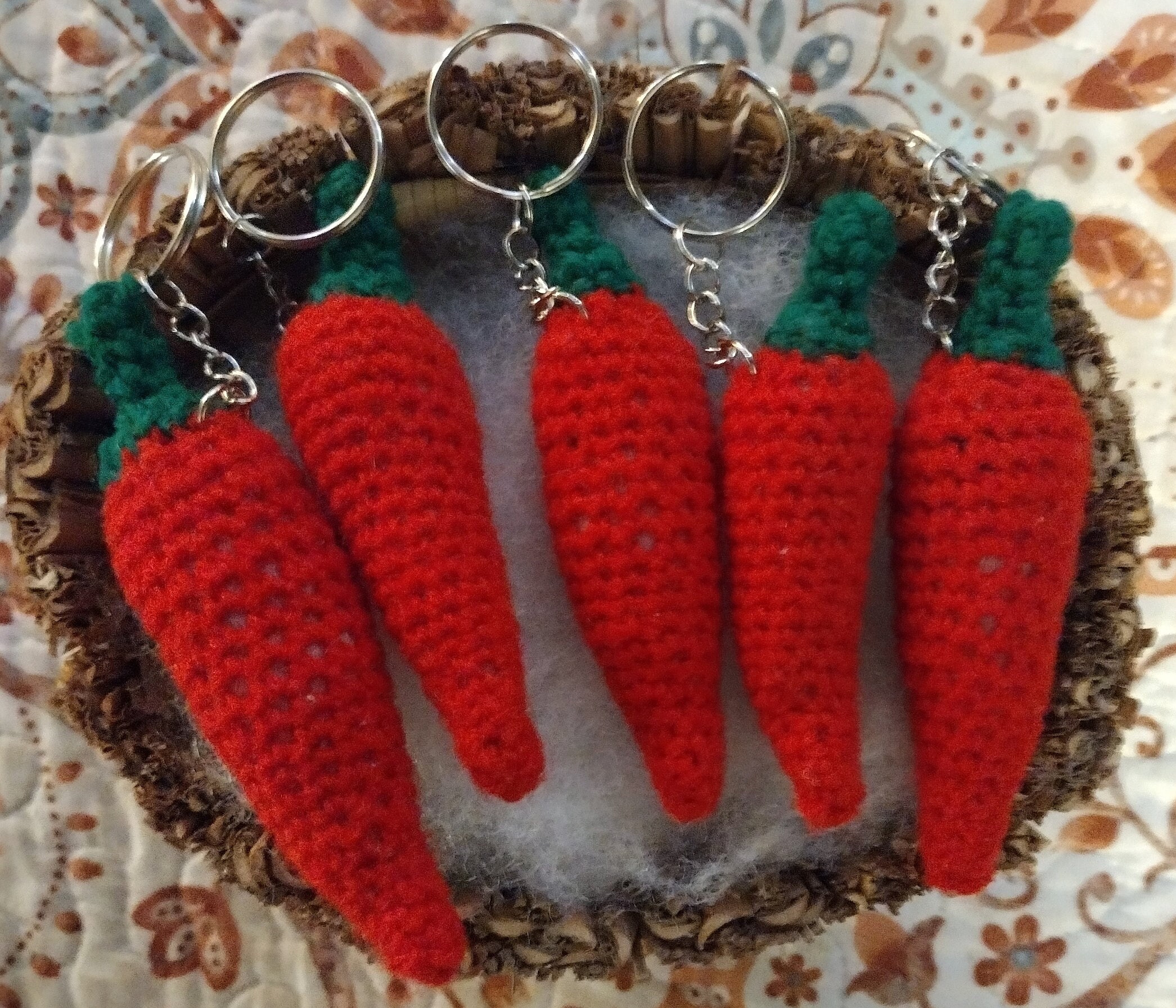 Chili Pepper Crochet Keychain - Etsy