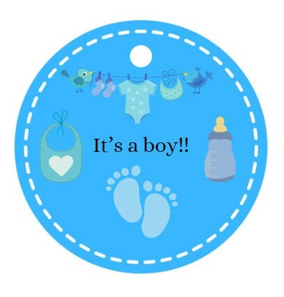 Digital Gift Tags It's a Boy! for Baby Shower or Gender Reveal - Etsy