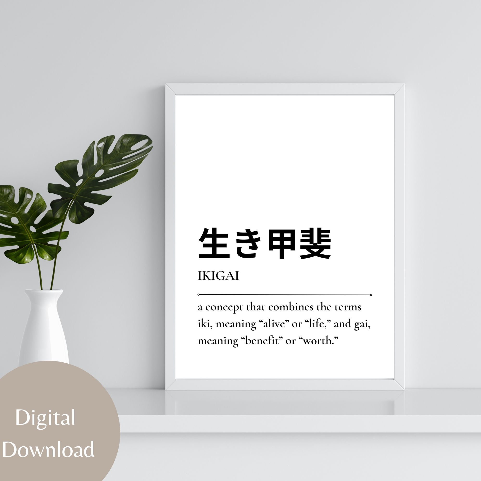 Digital Wall Art Wallpaper Ikigai a Japanese Concept of Living - Etsy