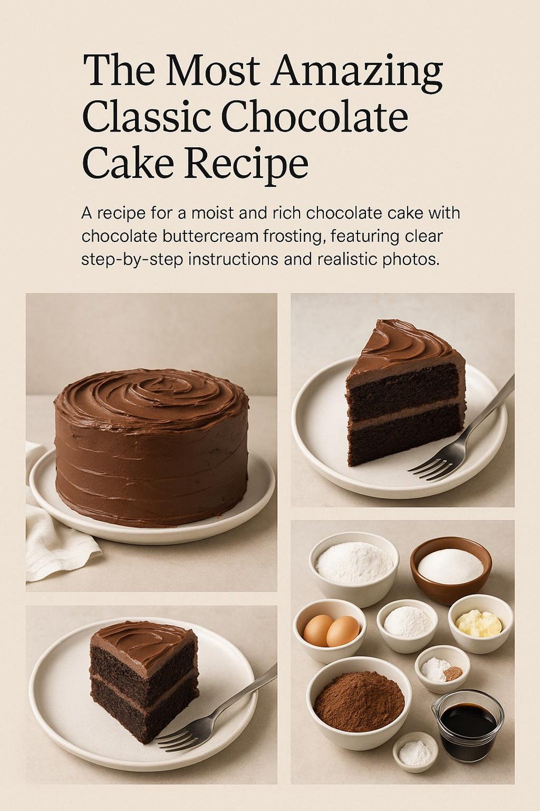 Best Recipe for Amazing Classic Chocolate Cake Recipe PDF | Easy Moist ...