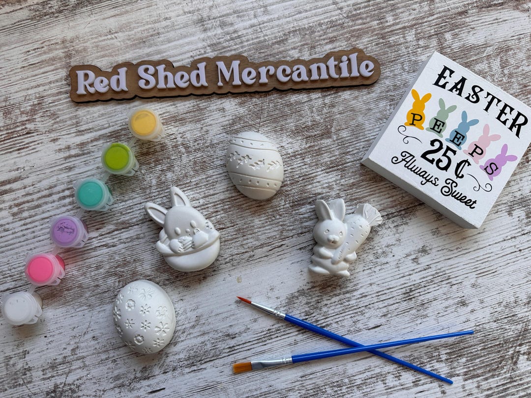 Easter Gift, Kids Paint Kit, Kids Easter Basket Gift, Ceramic Paint Kit ...