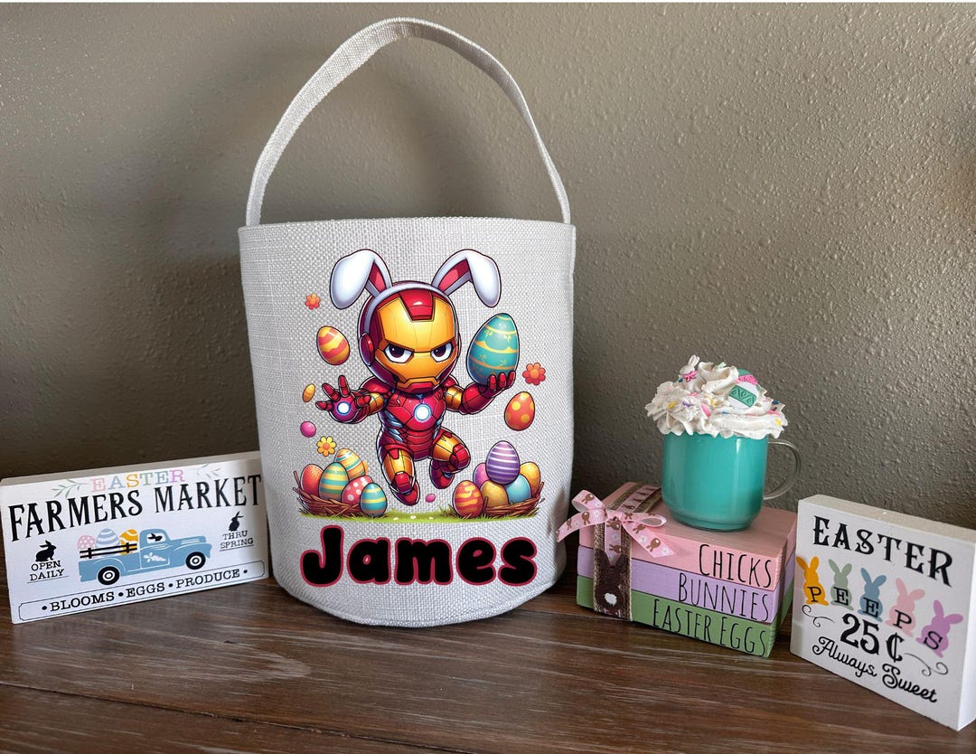 Easter Basket, Kids Personalized Easter Basket, Superhero Easter Basket ...