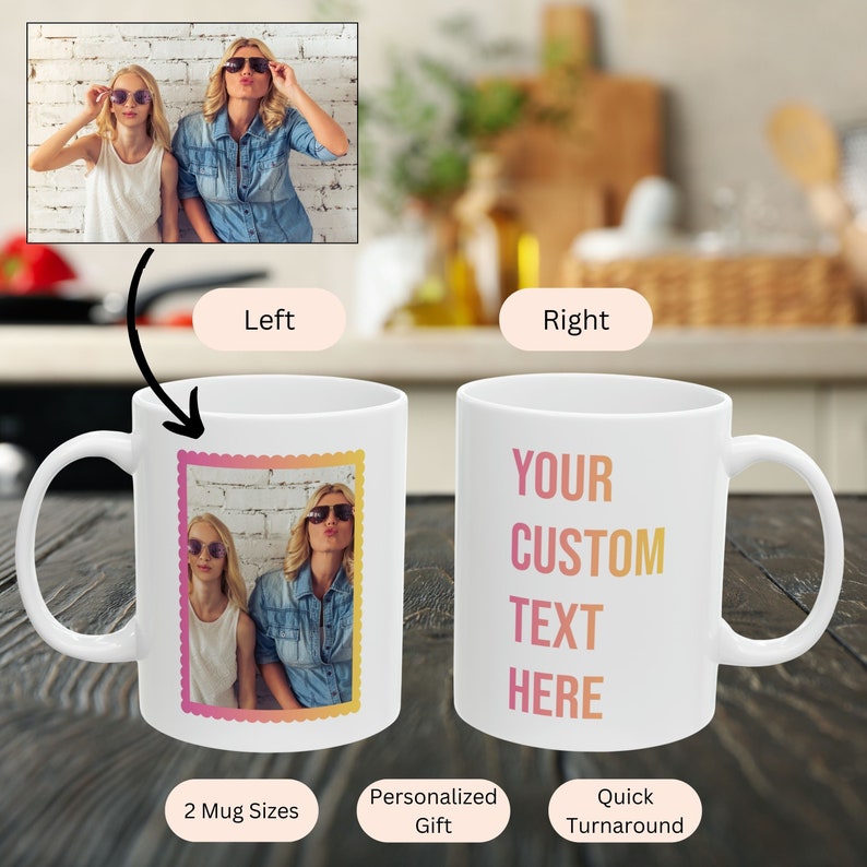 Personalized Photo Mug With Text, Custom Coffee Mug Gift for Mom ...