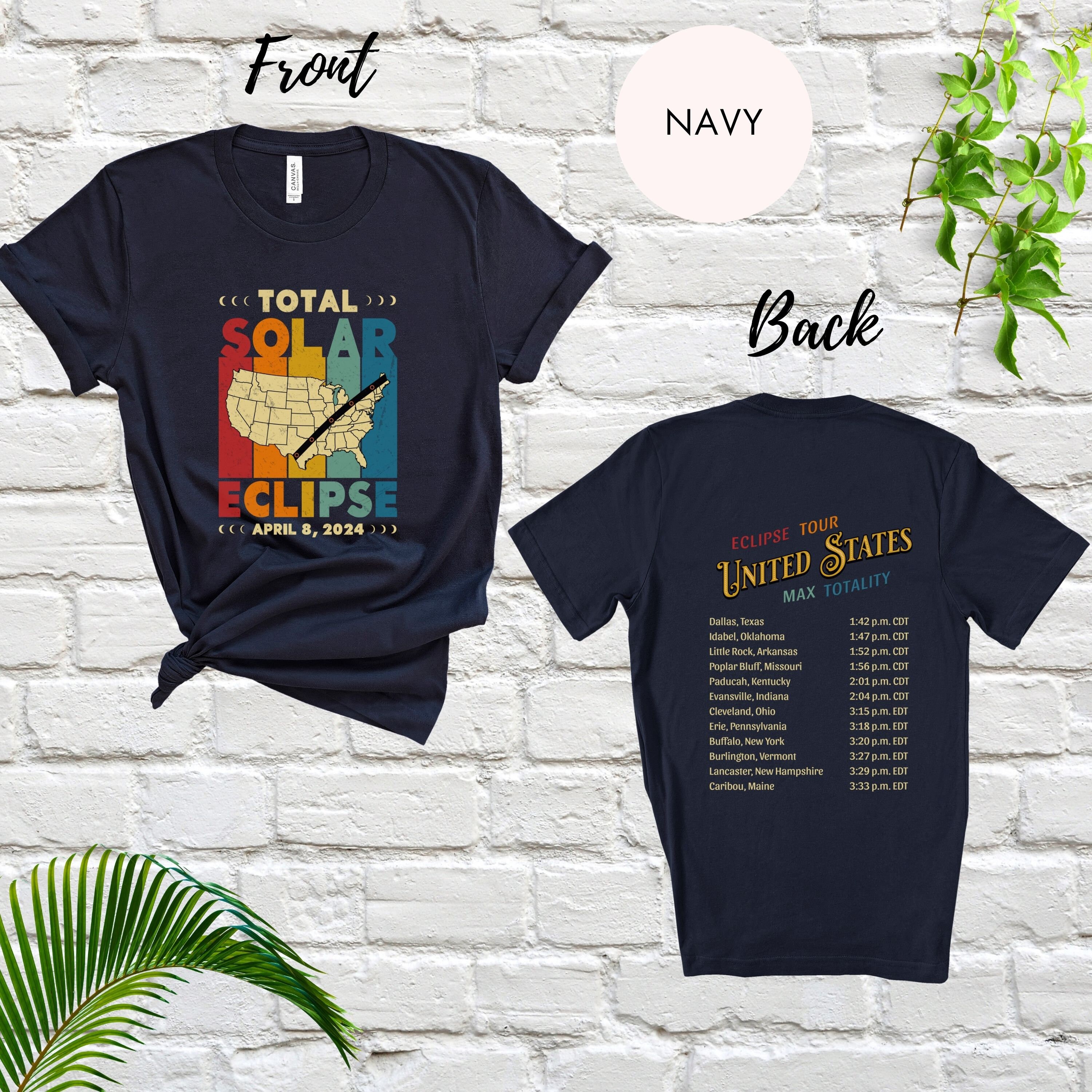 Total Eclipse 2024 Tshirt, Solar Eclipse Tour Shirt Unisex, 8 April ...