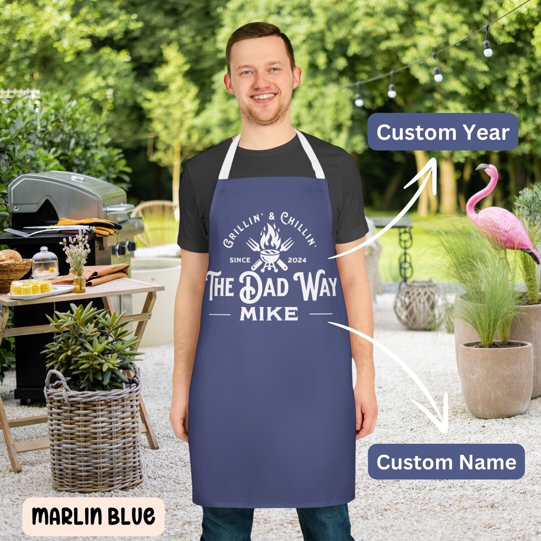 Custom Grill Dad Apron, Father's Day Gift, Funny Dad Apron, Grillin and ...