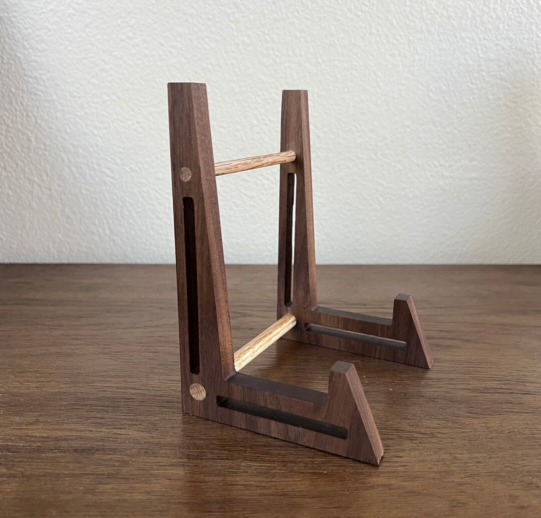 Custom Handmade Modern Vintage Style Walnut Wood Plate Picture Stand ...