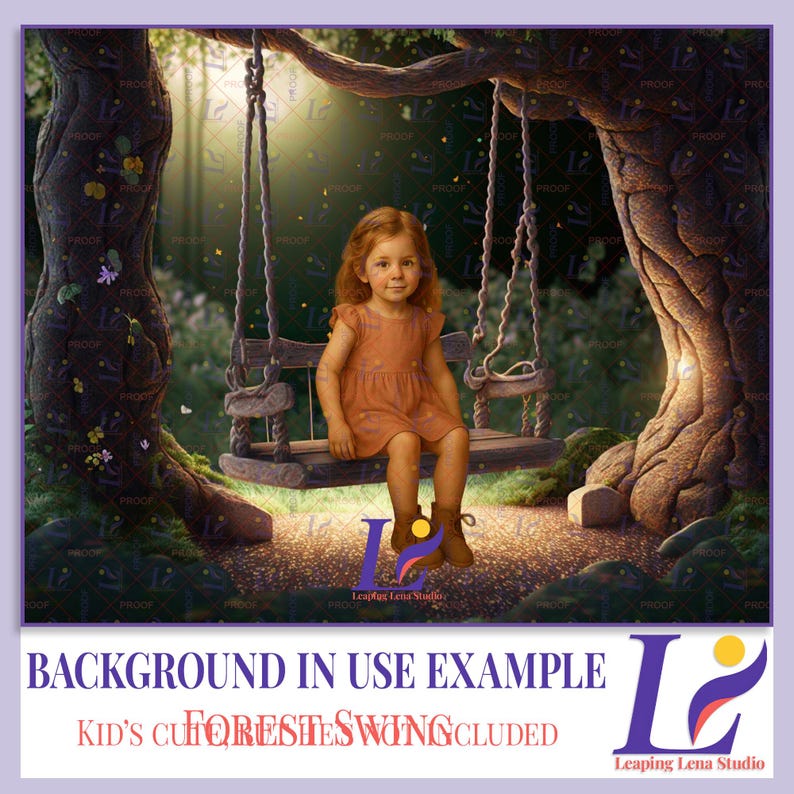 Enchanted Forest Swing, Digital Background, Fantasy, Composite, Fairy ...