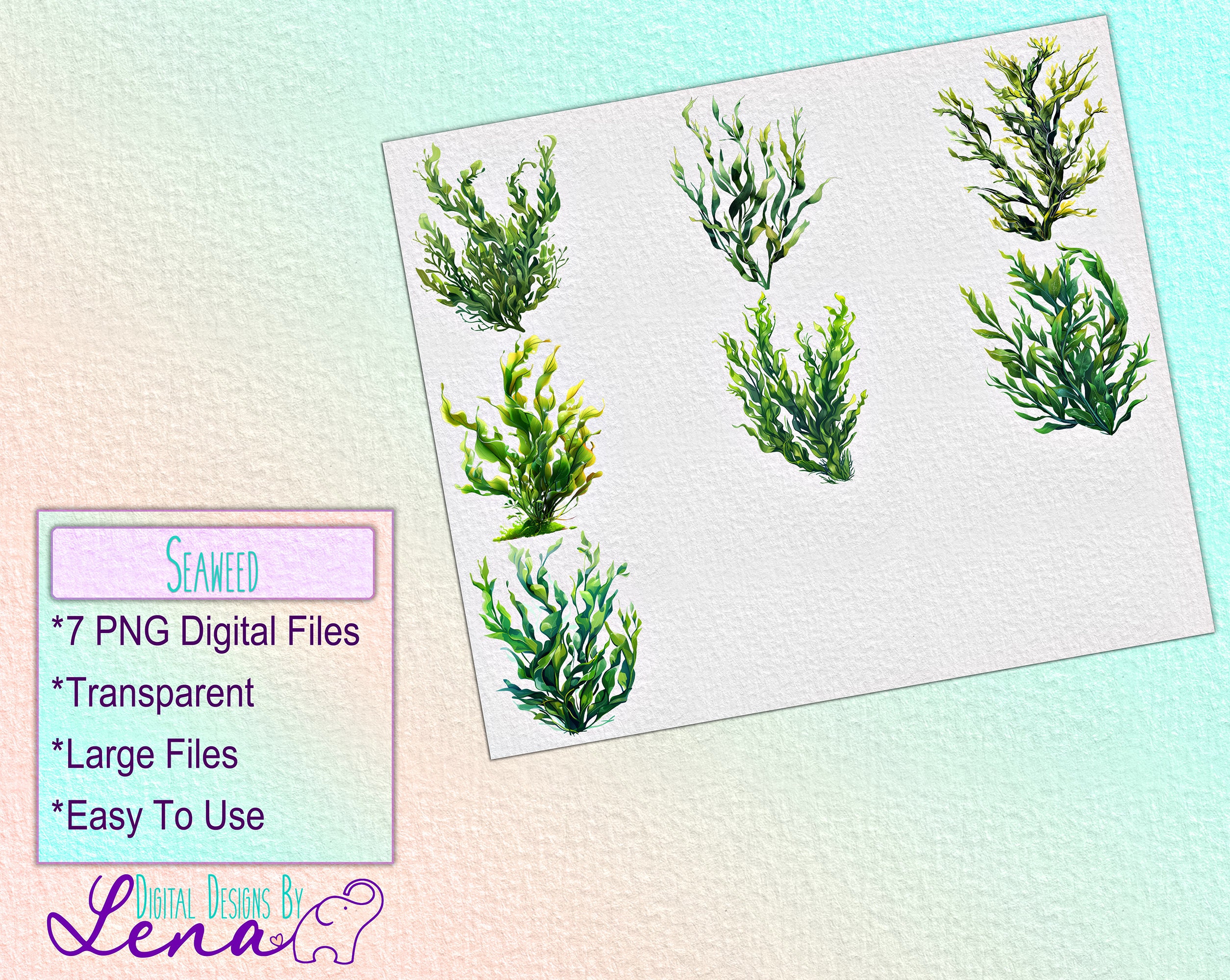 7 Seaweed Overlays: Digital Overlays for Photo Storytelling, Composite ...